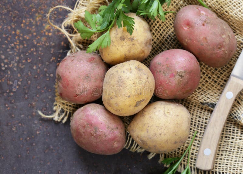 Organic Potatoes on the Table Stock Photo - Image of ingredient ...