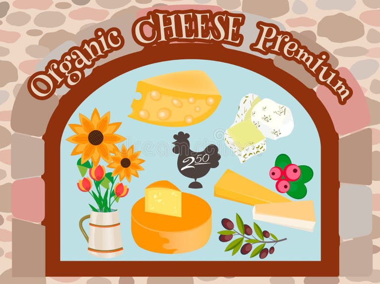 Organic Premium Quality Cheese Stock Vector - Illustration of delicious ...