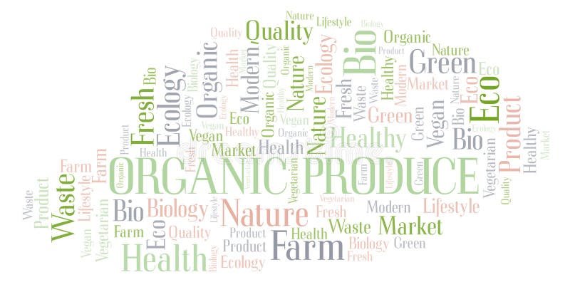 Organic Produce Word Cloud. Stock Illustration - Illustration of bubble ...