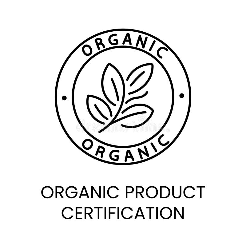 Organic Product Certified Icon Line in Vector with Editable Stroke for ...