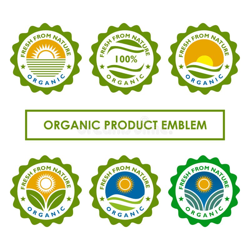 Organic Product Emblem Sticker Design Template Stock Vector ...