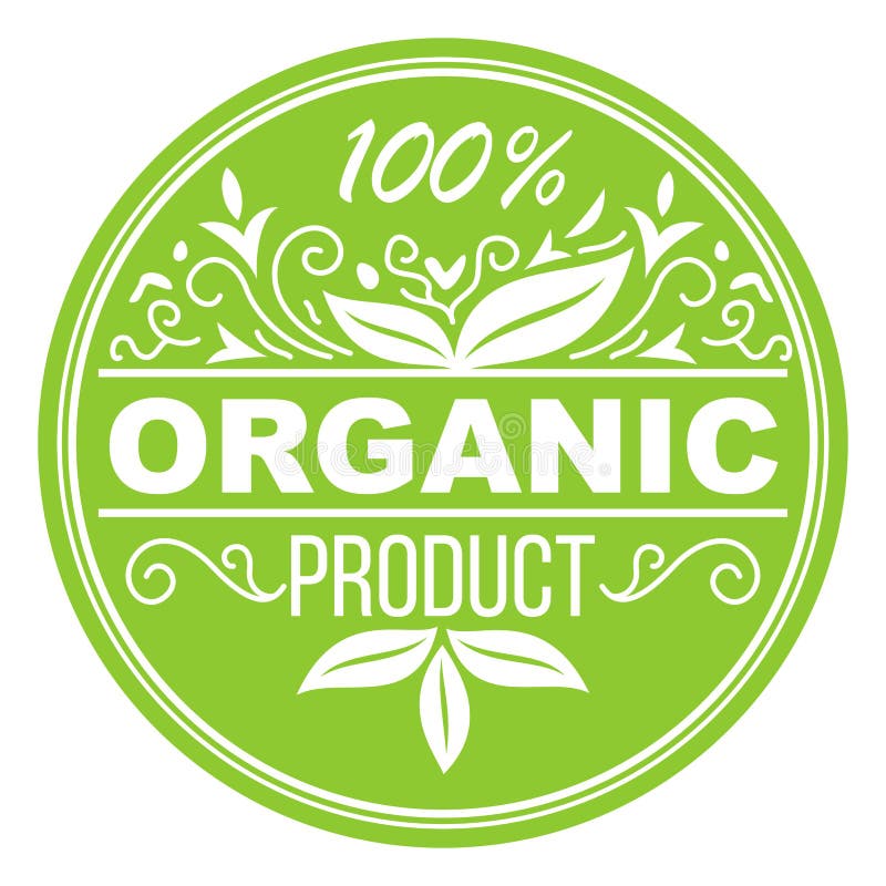 Organic Product Green Label Stock Vector - Illustration of white, label ...