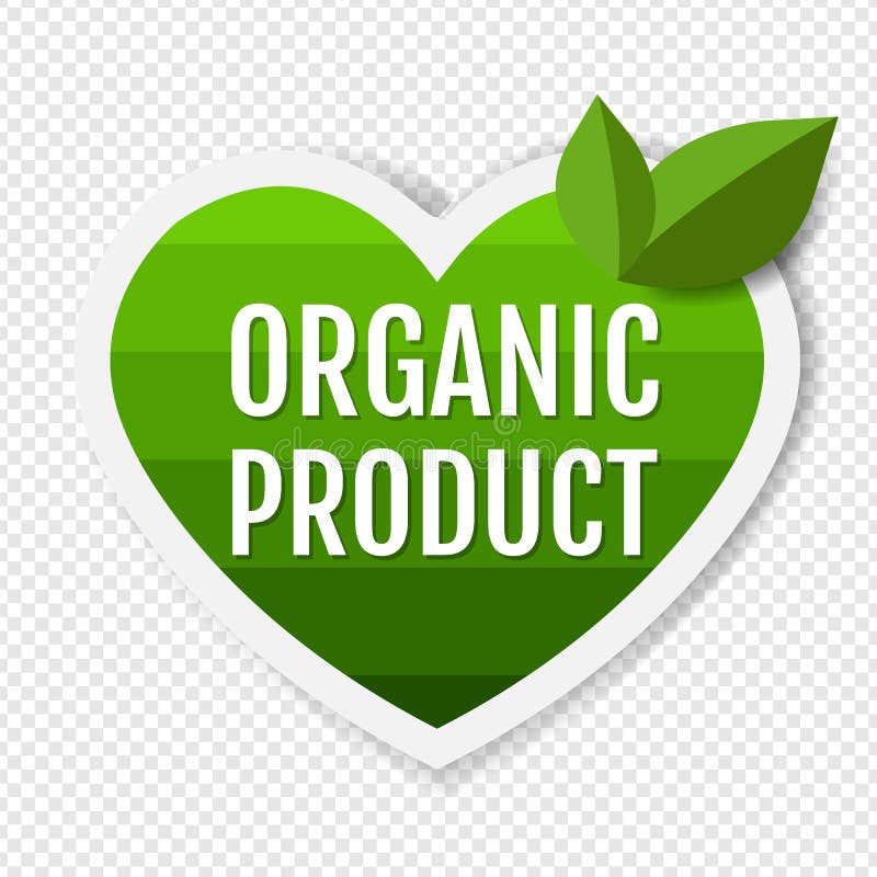 Organic Product Green Labels with Leaves Transparent Background Stock ...