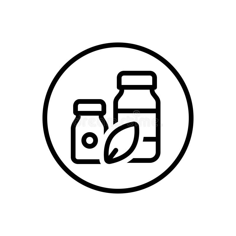 Black Line Icon for Organic Product, Organic and Friendly Stock ...