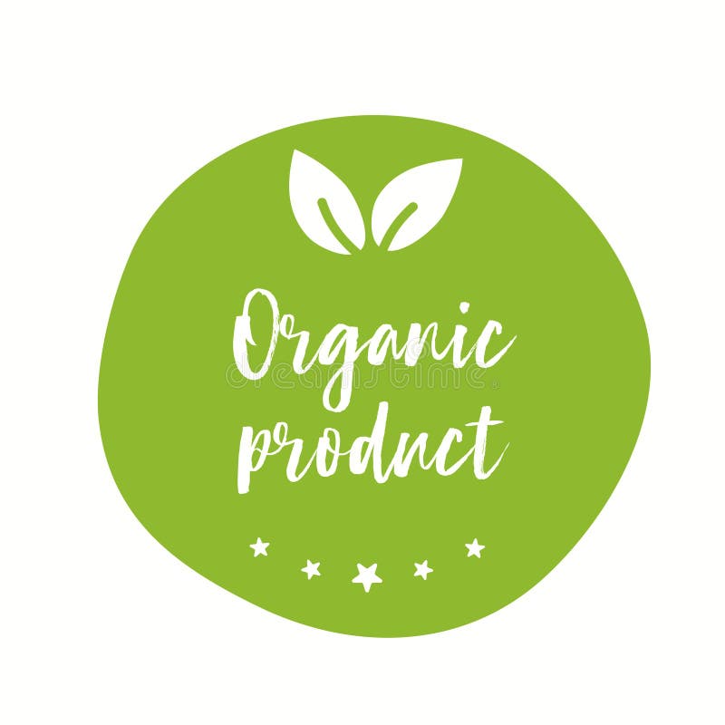 Organic Product Icon Design Symbol. Stamp with Leaf Shape Design ...