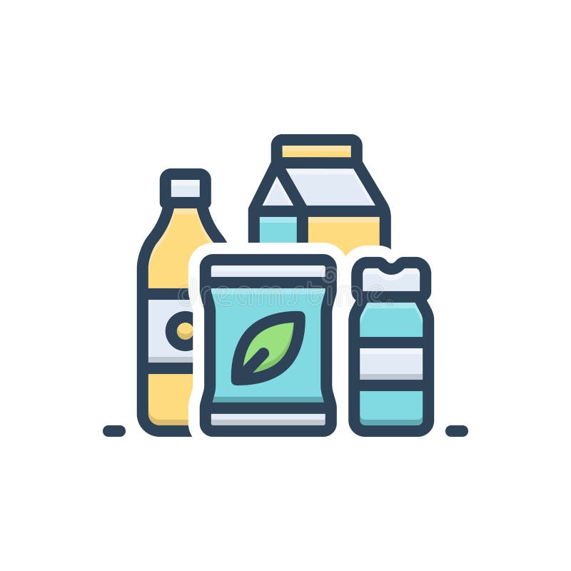 Color Illustration Icon for Organic Products, Organic and Drink Stock ...