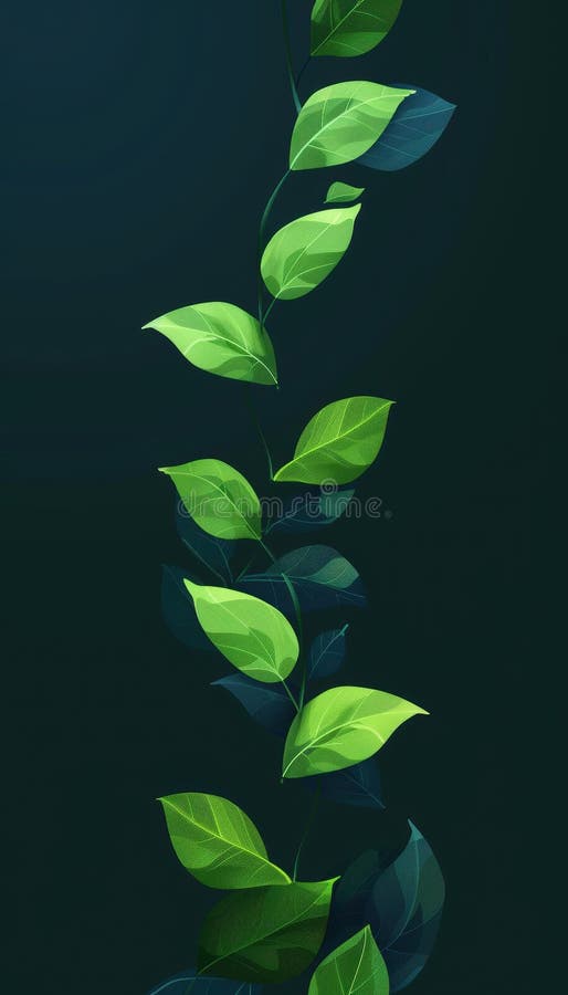 Organic Progress Bar Design with Growing Vine and Leaves for Nature ...