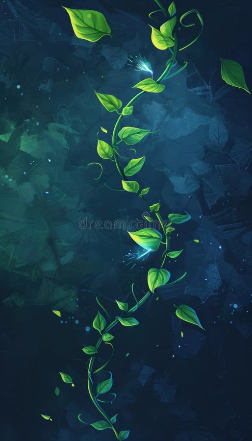 Organic Progress Bar Design with Growing Vine and Leaves for Nature ...