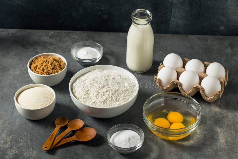 Organic Raw Baking Ingredients Stock Image - Image of cooking, cake ...