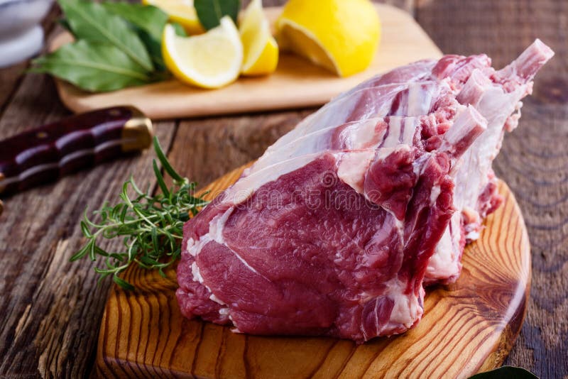 Organic Raw Bone-in Prime Rib Roast Stock Image - Image of beef ...