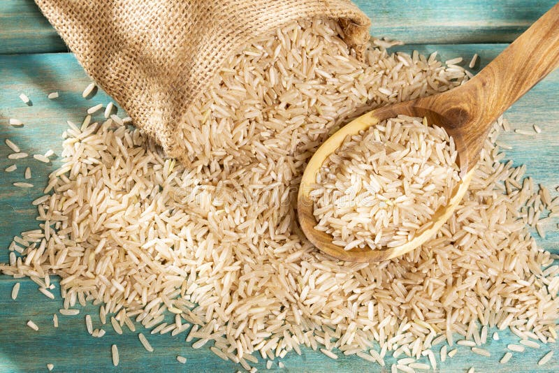 Organic Raw Brown Rice - Basic Cereal for Food Stock Image - Image of ...
