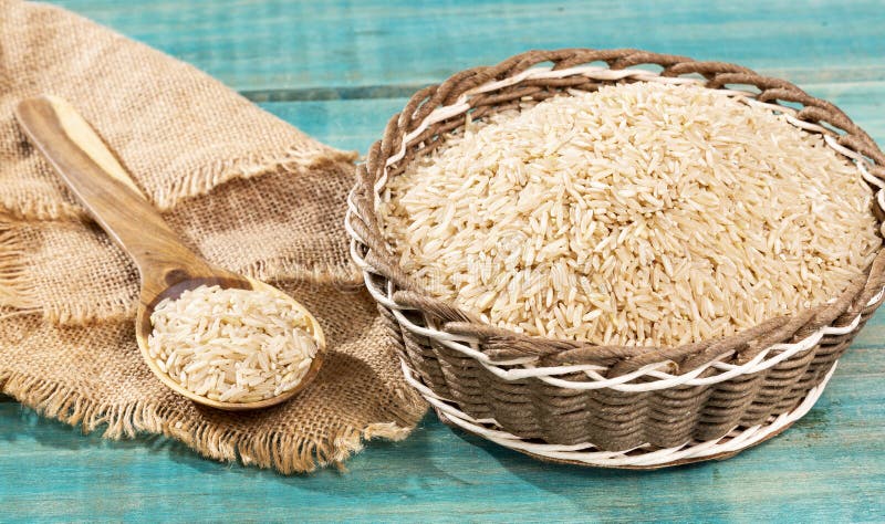 Organic Raw Brown Rice - Basic Cereal for Food Stock Photo - Image of ...