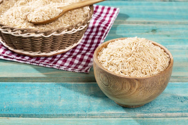 Organic Raw Brown Rice - Basic Cereal for Food Stock Photo - Image of ...