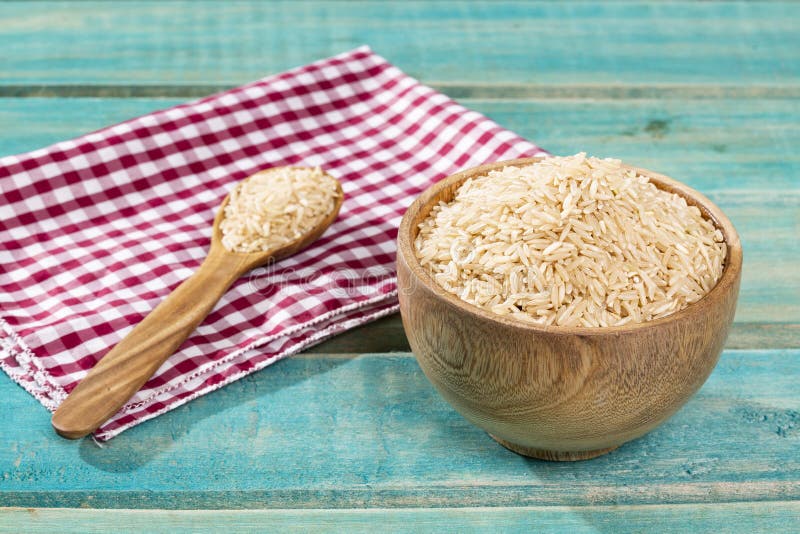 Organic Raw Brown Rice - Basic Cereal for Food Stock Image - Image of ...