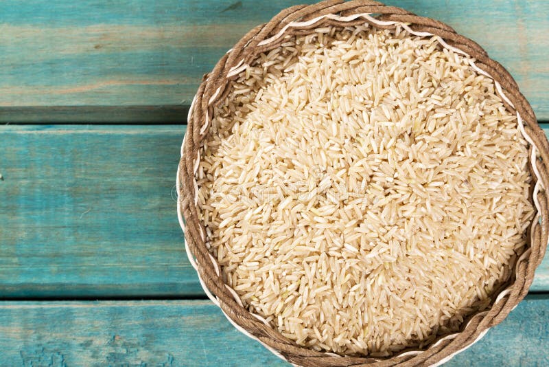 Organic Raw Brown Rice - Basic Cereal for Food Stock Image - Image of ...