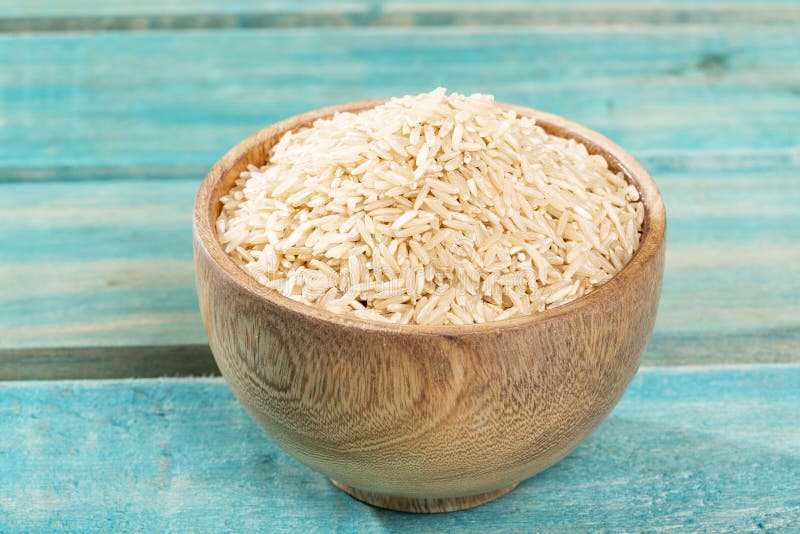 Organic Raw Brown Rice - Basic Cereal for Food Stock Image - Image of ...