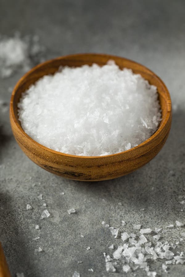 Organic Raw Flakey Sea Salt Stock Image - Image of crystallized, flakey ...
