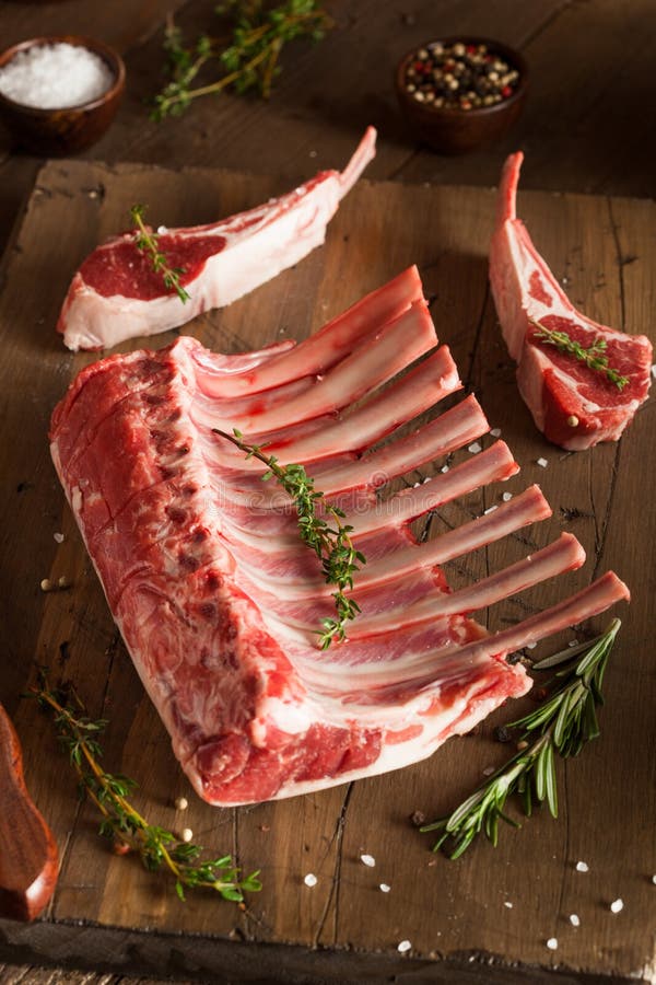 Organic Raw Lamb Chops stock image. Image of food, gourmet - 51304571