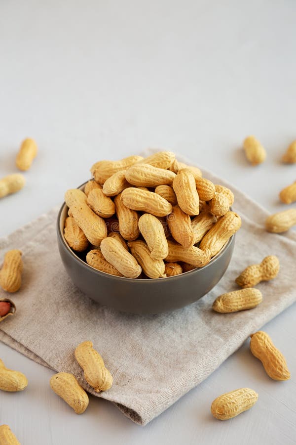 Organic Raw Peanuts in a Bowl, Side View Stock Image - Image of snack ...