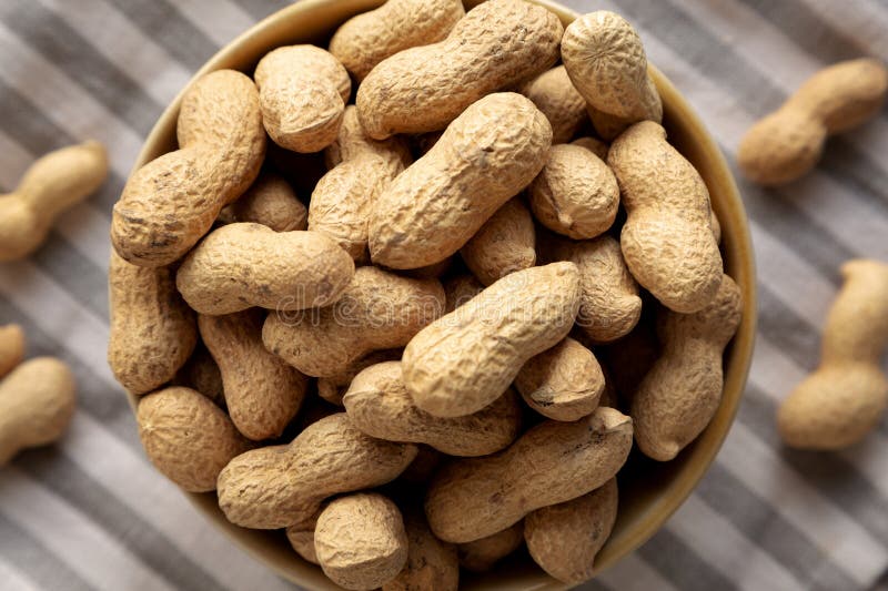 Organic Raw Peanuts in a Bowl, Top View Stock Photo - Image of seed, protein: 360642430