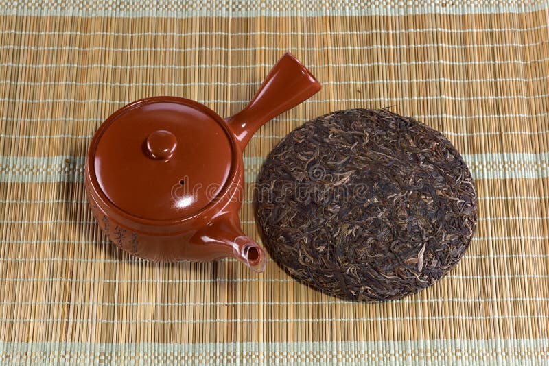 Organic Raw Puer Tea Chinese Stock Image - Image of asian, compressed ...