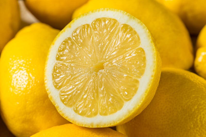 Organic Raw Seedless Yellow Lemons Stock Image - Image of fresh, health ...