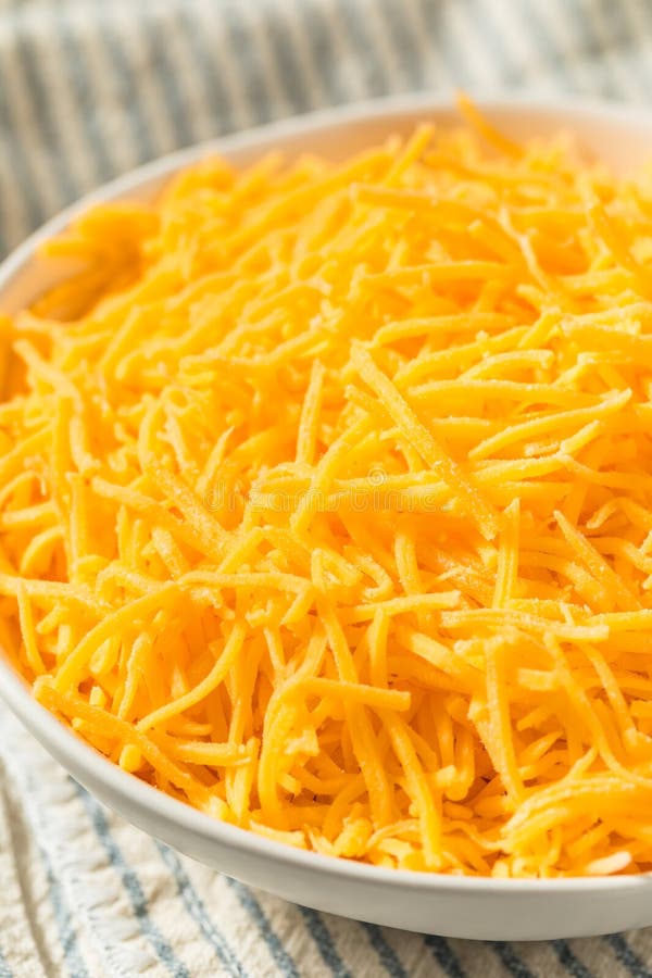 Organic Raw Shredded Cheddar Cheese Stock Image - Image of dairy ...