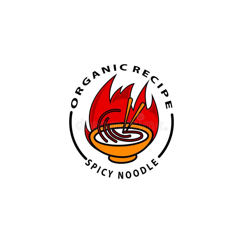 Organic Recipe Spicy Noodle Logo Design Vector Stock Vector ...