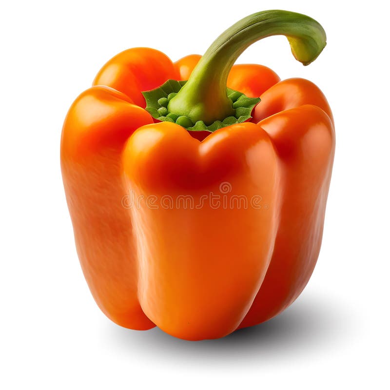 Organic Red Bell Pepper Isolated on White Stock Illustration ...
