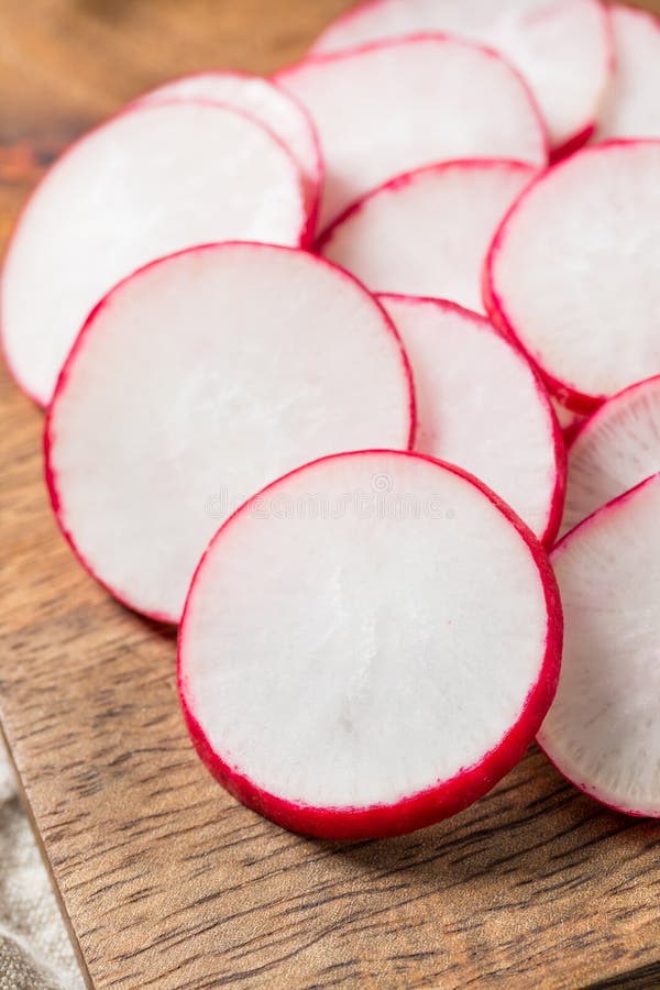 Organic Red Cut Radish Slices Stock Photo - Image of diet, root: 373891566