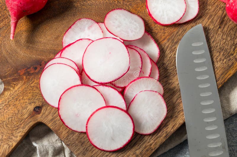 Organic Red Cut Radish Slices Stock Photo - Image of fresh, organic ...