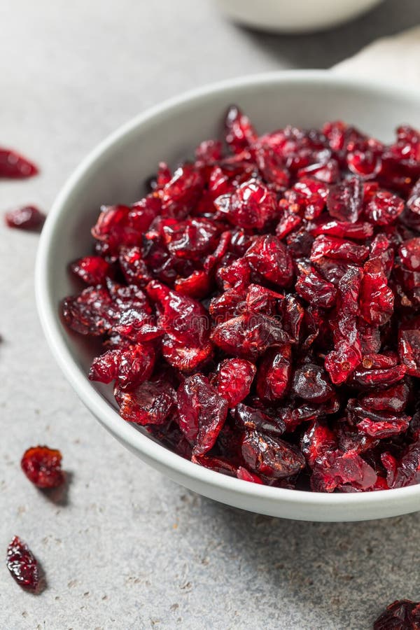 Organic Red Dried Cranberries Stock Photo - Image of nutritious ...