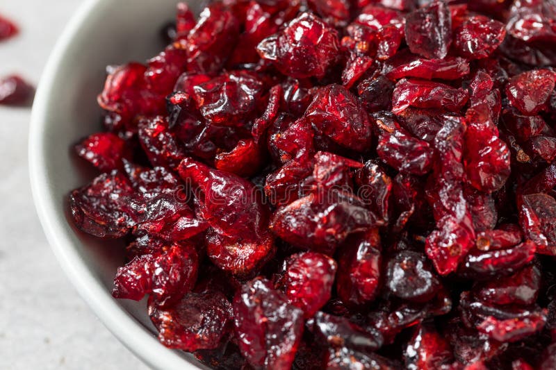Organic Red Dried Cranberries Stock Photo - Image of healthy, delicious ...