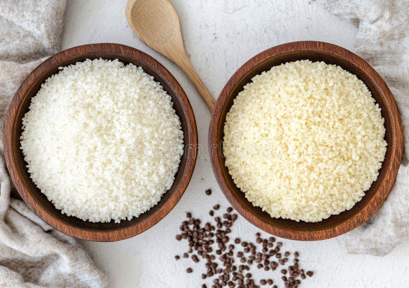 Organic Red Rice, Basmati Rice, and Black Wild Rice Isolated on a White ...