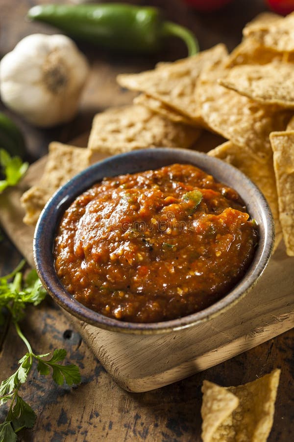 Organic Red Spicy Salsa stock photo. Image of salsa, meal - 39370940