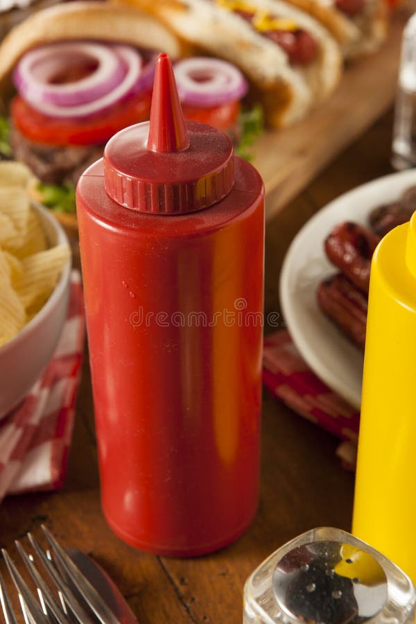Organic Red Tomato Ketchup stock image. Image of spice - 41983861
