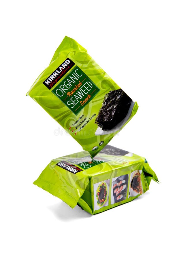 Organic Roasted Seaweed Packaging Isolated on White Background ...