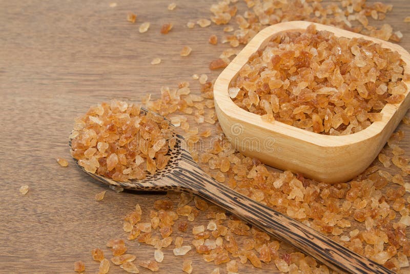 Organic Rock Candy Sugar in Wooden Spoon Stock Photo - Image of food ...