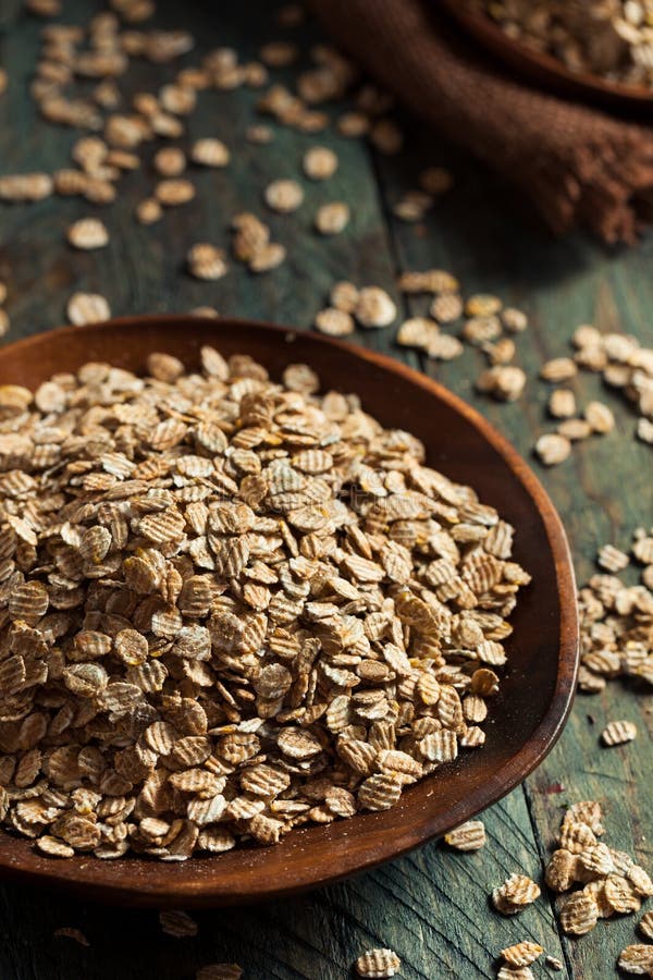 Organic Rolled Rye Flakes stock photo. Image of heap - 74077294