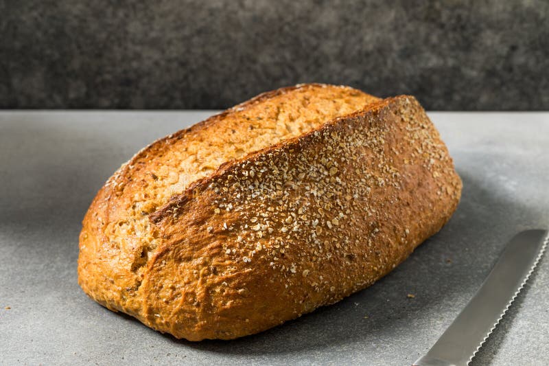 Organic Rustic Whole Grain Italian Bread Loaf Stock Photo - Image of ...