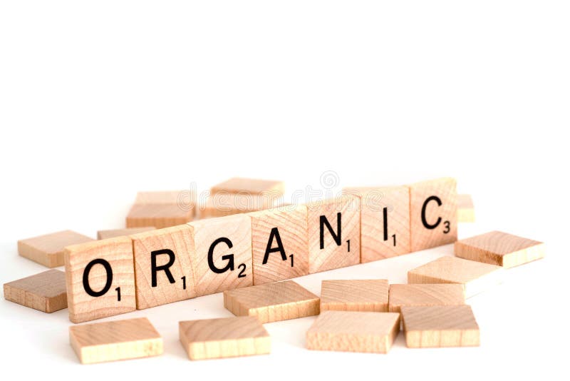 Organic in scramble blocks stock photo. Image of natural - 22572036