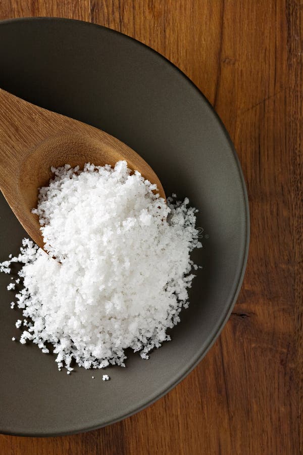 Organic Sea Salt stock photo. Image of wooden, plate - 29495294