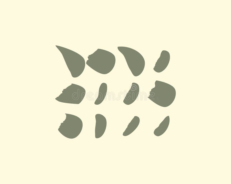 Set of Random Flat Drops Isolated on Black Background. Stock Vector ...