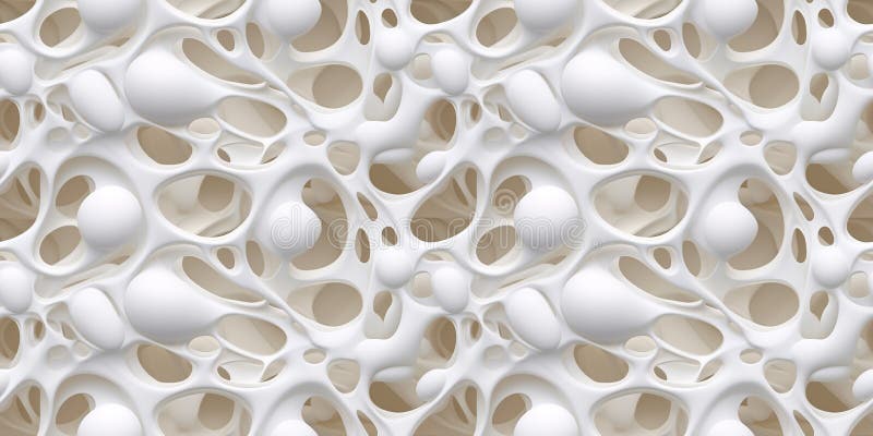 Organic Shapes Background, White 3d Seamless Pattern, Soft Wavy Texture ...