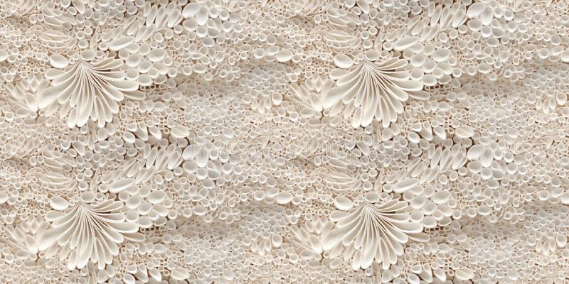 Organic Shapes Background, White 3d Seamless Pattern, Soft Wavy Texture ...