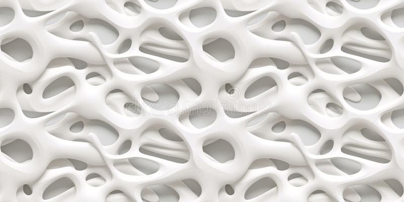 Organic Shapes Background, White 3d Seamless Pattern, Soft Wavy Texture ...