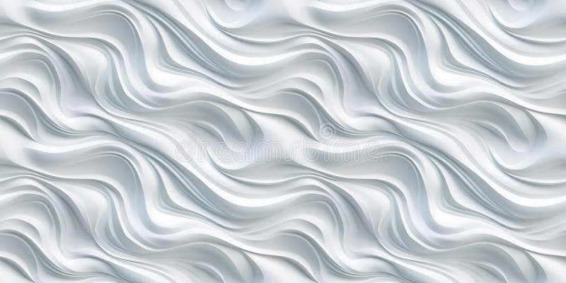 Organic Shapes Background, White 3d Seamless Pattern, Soft Wavy Texture ...