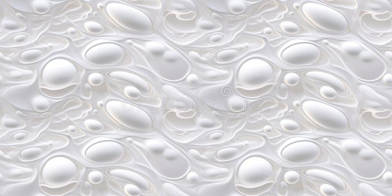 Organic Shapes Background, White 3d Seamless Pattern, Soft Wavy Texture ...