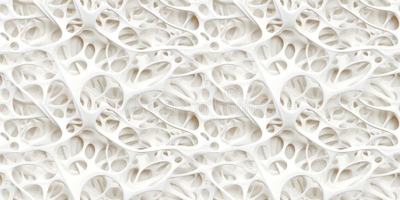 Organic Shapes Background, White 3d Seamless Pattern, Soft Wavy Texture ...