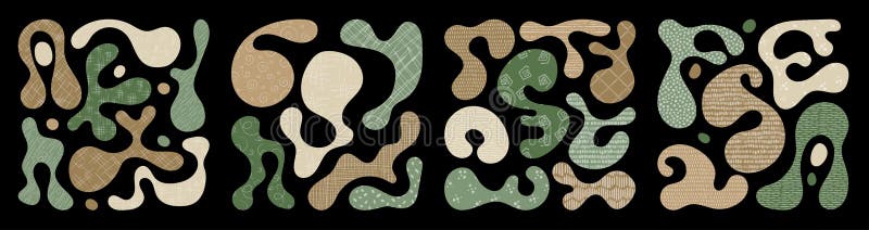 Organic Shapes and Patterns Display Irregular Blobs in Earthy Tones ...